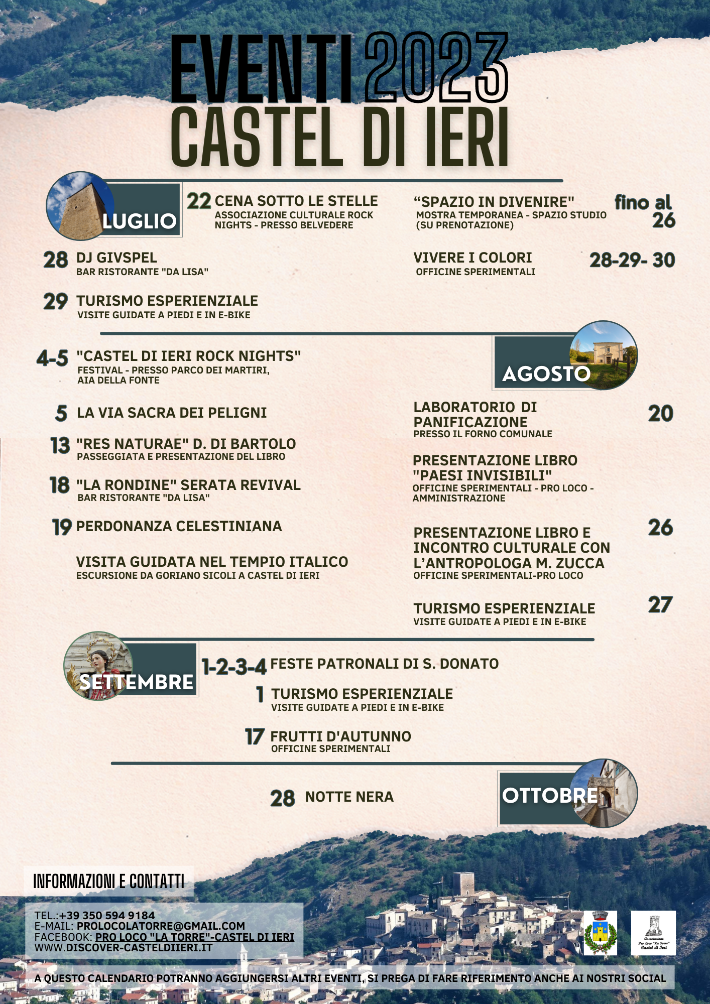 Calendario Eventi 2023 - Castel di Ieri (AQ) | Discover Castel di Ieri